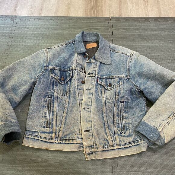 Levi's | Jackets & Coats | Vintage Levis Wool Lined Denim Trucker Jacket 8s 90s Size M | Poshmark